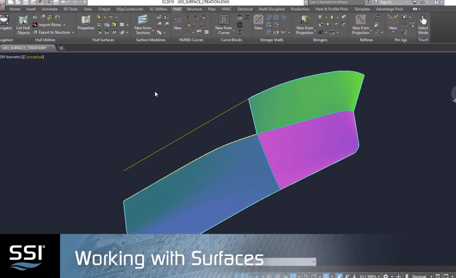 Working with Surfaces in ShipConstructor » SSI
